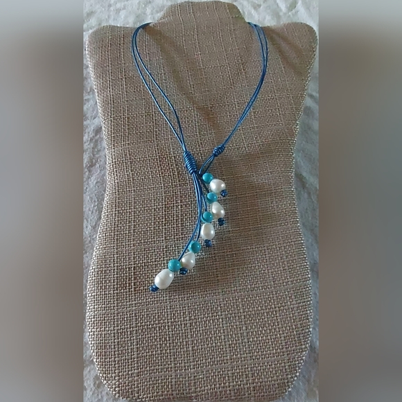 The Black Pearl Jewelry | Jewelry | Handmade White Pearl Turquoise Bead ...